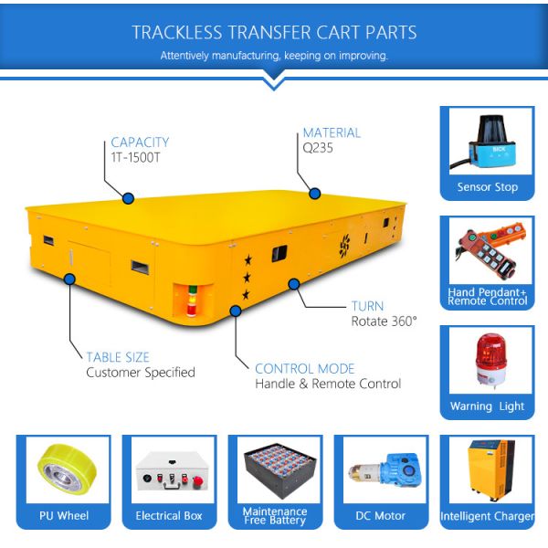 DC Motor Trackless Battrey Transfer Cart