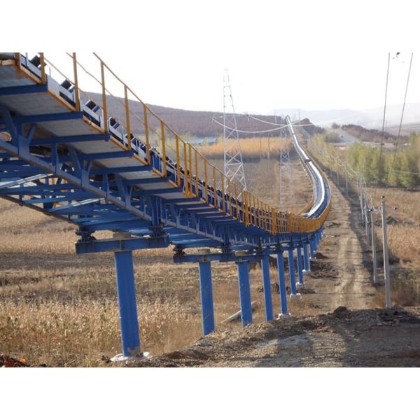 Quality High-Capacity Overland Conveyor System for Long-Distance Curved Material Transport for sale