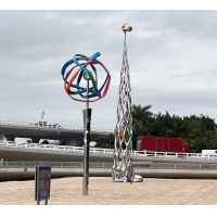 Quality Contemporary Stainless Steel Large Outdoor Sculpture 10.0 Meter Height for sale