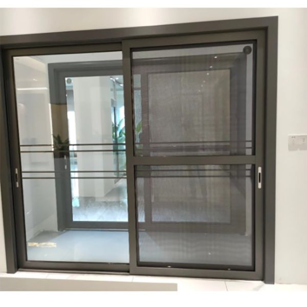 Quality SKATE Aluminium Narrow Frame Glass Double Sliding Doors With Rolling Pull for sale