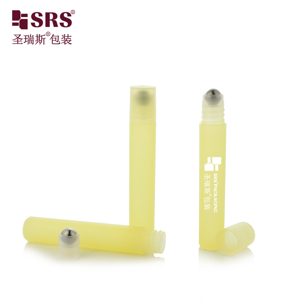 Quality RPP 8ml Empty Injection Custom Yellow Color Matte Finished Eye Serum Roll On for sale