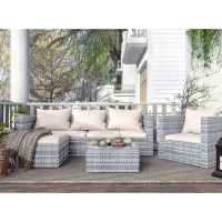 Quality Mail Packing Y AJUNION Wicker Rattan Garden Sofa Set Outdoor Furniture Sectional for sale