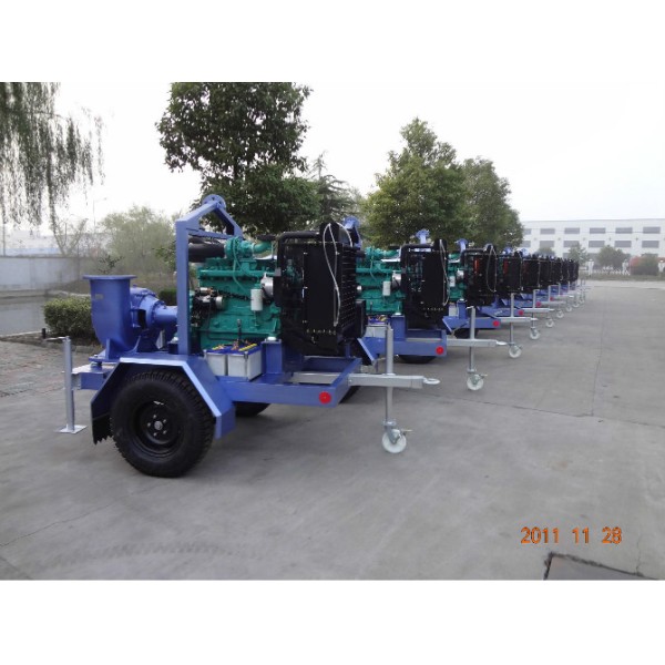 Quality Portable Diesel Water Pump Set With Wheels Trailer for sale