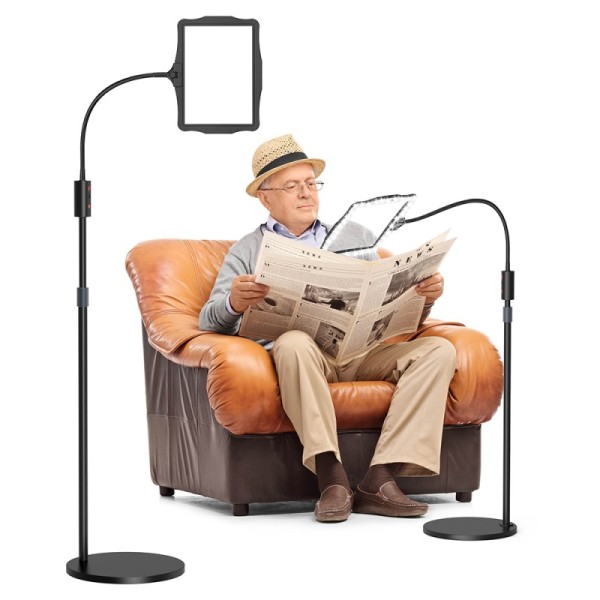 Quality Amazon Retractable Floor Standing Round Magnifier With Infinity Dimming LED Lights and HD Lens for sale