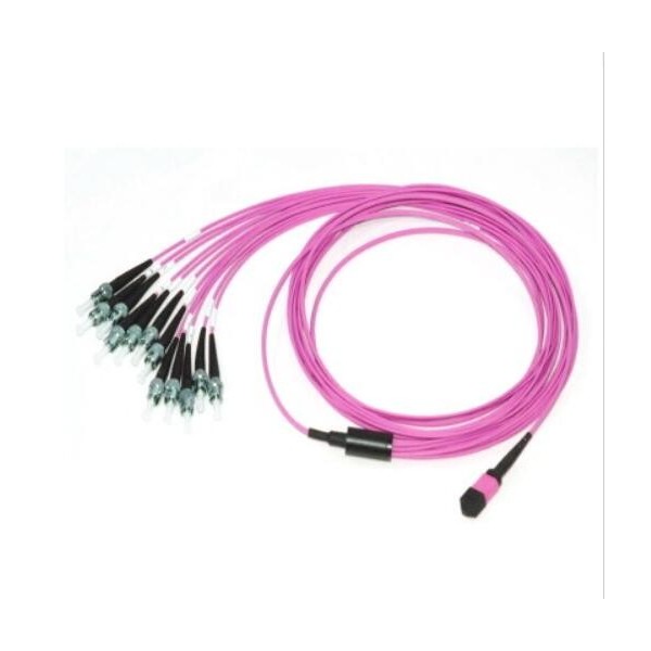 Quality OM4 Fiber Optic MPO To ST , MPO Connector Fiber 125um For Communication for sale
