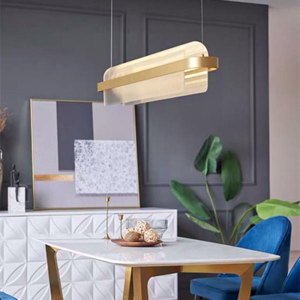 Quality arched LED Golden sand Hardware Paint + Acrylic Modern Pendant Light for sale