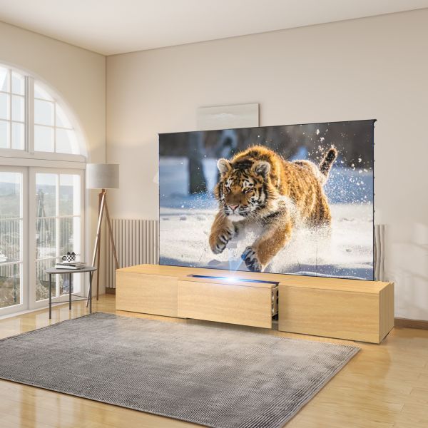 Quality Motorized Laser TV Cabinet for UST Projector Solid Oak TV Cabinet for sale