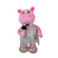 Quality Unwashable Cute Plush Dolls Musical Hippo Design Embroidery Logo 12 Inch for sale