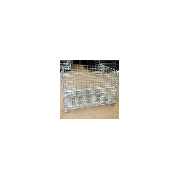 Quality Customized Industrial Wire Mesh Containers Stackable Galvanized Steel Foldable for sale