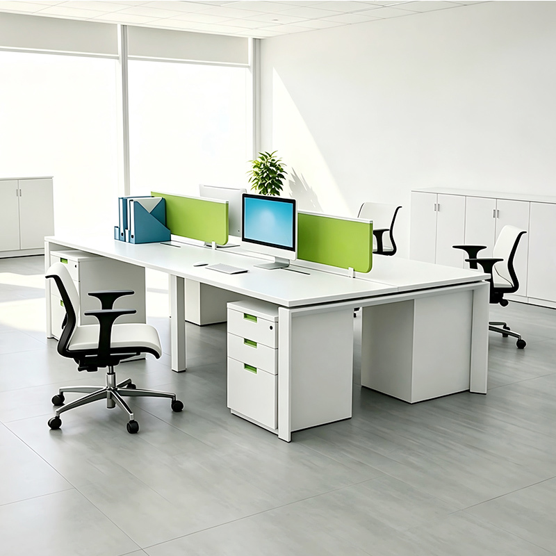 Quality BS-WT48 Modular Office Table with Melamine Board Green Fabric Partition and for sale
