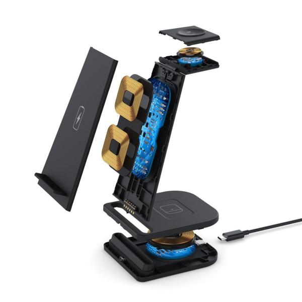 Quality Double Coils 10W Detachable 3 In 1 QI Wireless Charger for sale