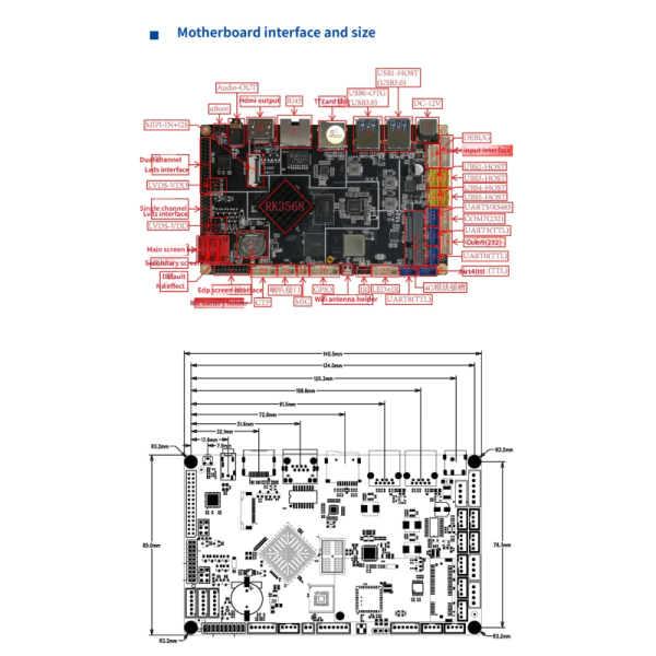 Quality High-Performance RK3568 Board with 4K Decoding Resolution Featuring 8 Serial for sale
