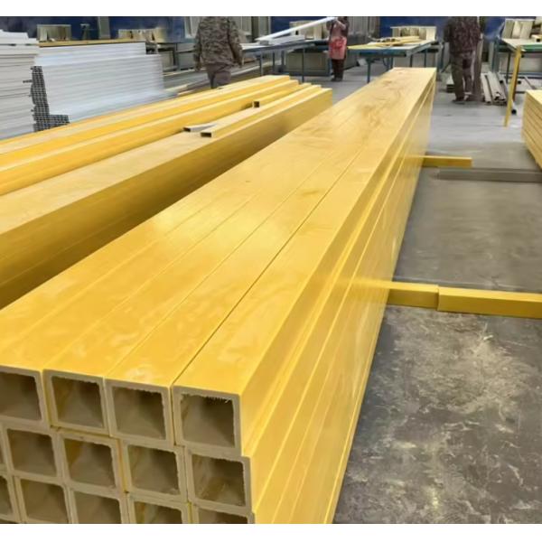 Quality High Strength Grp Pultrusion Frp Square Pipe Fibreglass +Resin Smooth Winding for sale