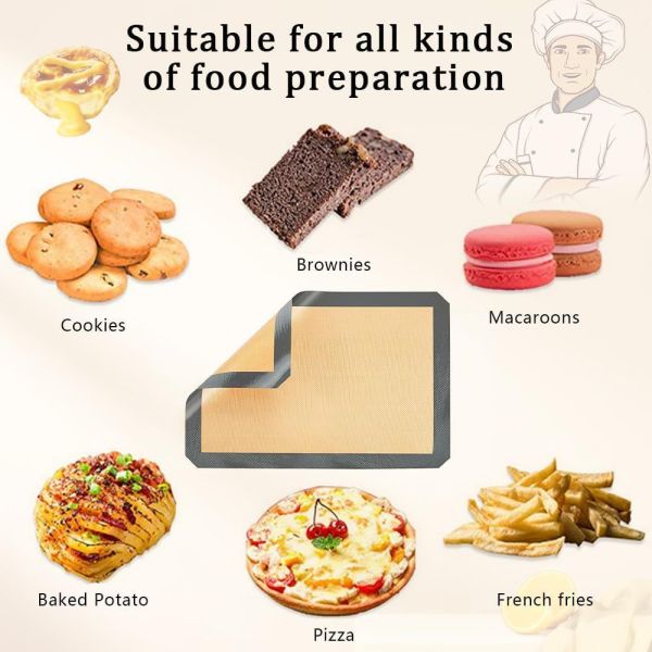 Quality Silicone Rectangular Baking Mat, Non-Stick, Reusable, Dishwasher Safe, Food Safe for sale