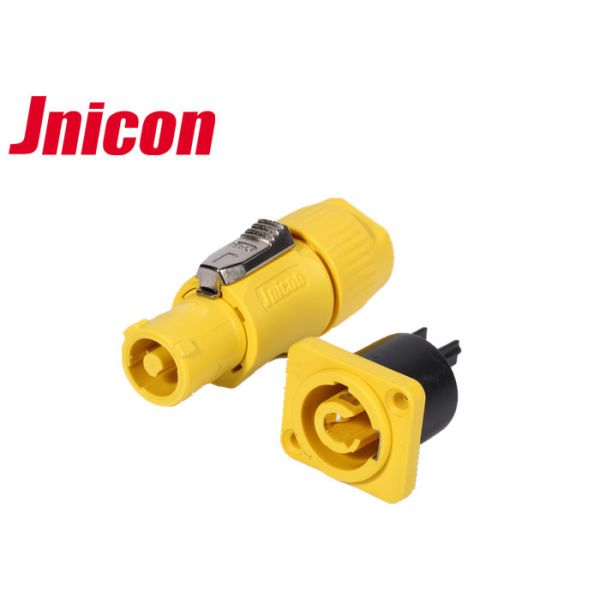 Quality Powercon Waterproof Plug Socket , Yellow IP44 Waterproof 3 Pin Plug And Socket for sale