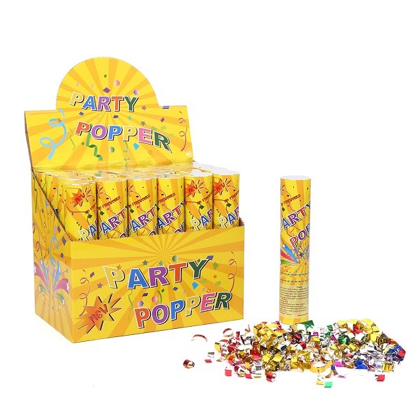 Quality Gold Metallic Foil Streamer Party Confetti Cannon 20cm Disposable for sale