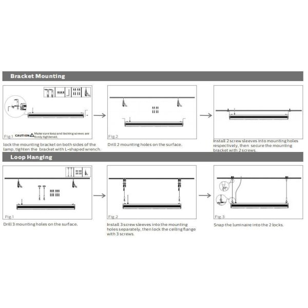Quality DUALRAYS 1ft 50W HB6 IP66 140LPW Aluminium LED Linear Highbay for Warehouse for sale