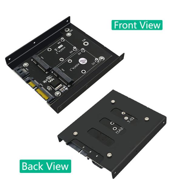 Quality Dual MSATA SSD To Dual SATA3 Converter Adapter Card With 3.5 Inch HDD Bracket for sale