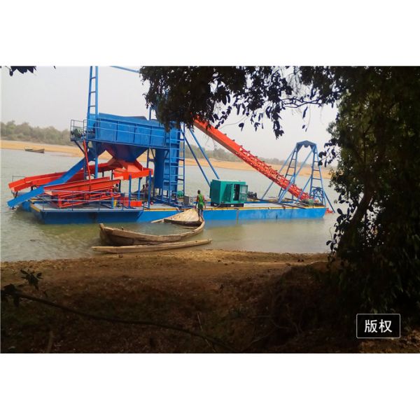 Quality Gold Panning 60CBM/H Bucket Chain Dredger Diamond Gold Mining Ship for sale