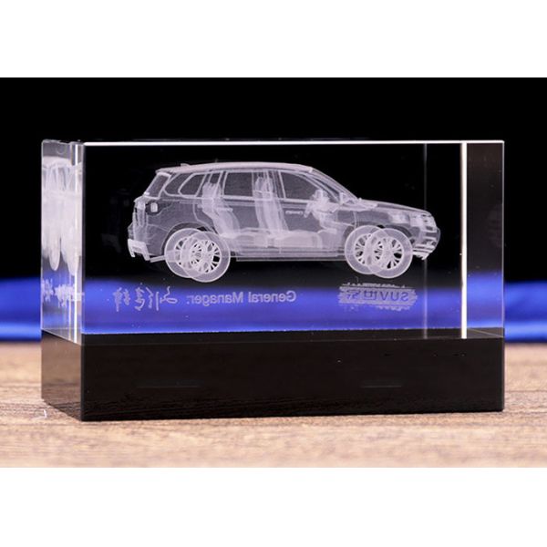Quality Original Design Crystal Decoration Crafts With 3D Laser Engraving Car Model for sale