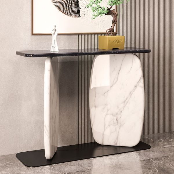 Quality Iron Base Marble Top Entryway Table Customized Metal And Marble Console Table for sale