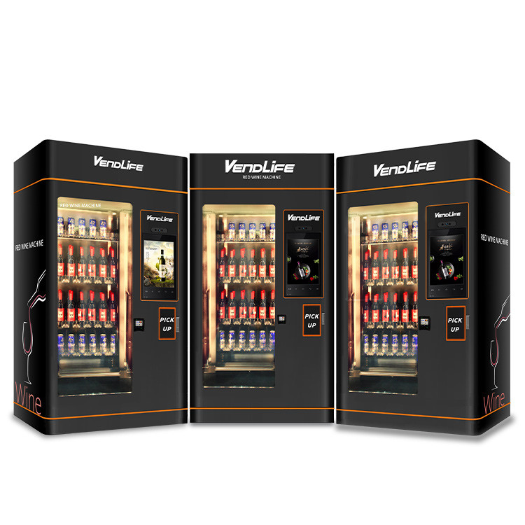 Quality Beer Red Wine Whiskey Vending Machine With Elevator 900W 110V for sale