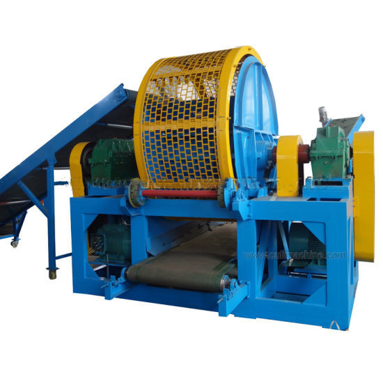 Quality 60KW Scrap Tire Shredder Tyre Crushing Machine Full Automatic for sale