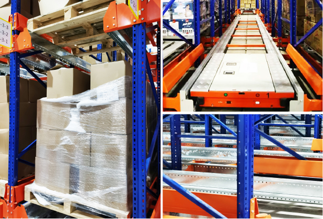 Two Way Radio Shuttle Racking Pallet Runner Rack System For Cold Storage Cold Chain