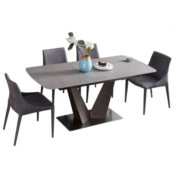 Quality Modern Dining Table Set Furniture Sitting Comfortable Chairs With Stainless Steel Base for sale