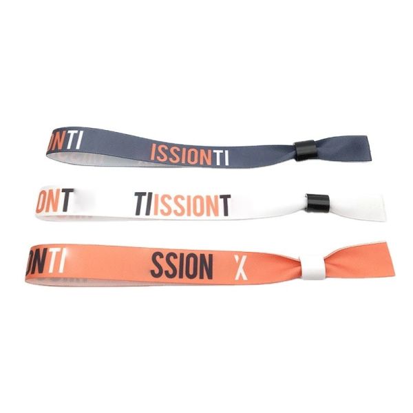 Quality Custom Logo Fabric Festival Wristband for Events Waterproof and Secure Lock for sale