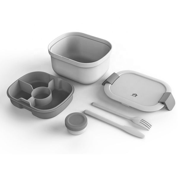 Quality Modern Large Salad Bowl with Spoon and Fork 190*150*100 mm PP Inner Tray for sale