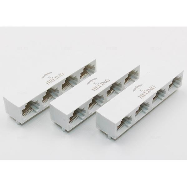 Quality ABS Resin Housing THT Rj45 Multiple Port Connectors MJ5688L-W014-BRN1 for sale