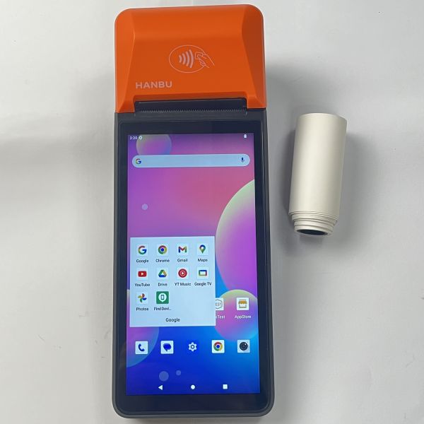 Quality 6400mAh Battery Powered Handheld POS 6 Inch Handheld Android POS Terminal Orange for sale