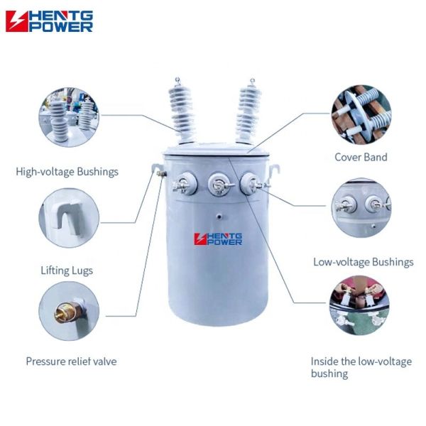 Quality Single Phase Pole Mounted Distribution Transformer Oil Cooling 15kVA 37.5kVA 100kVA 75kVA for sale