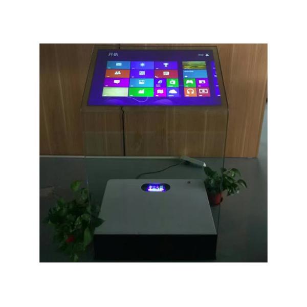 Quality holographic projection screen kiosk holo-projector multimedia kiosk touch screen kiosk glass design for sale