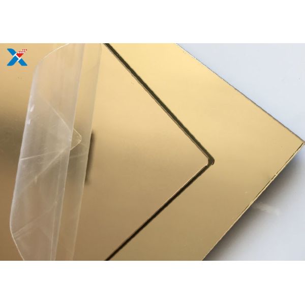 Quality Golden 2mm Acrylic Mirror Sheet Decorative Wall Plexi Glass Panel for sale