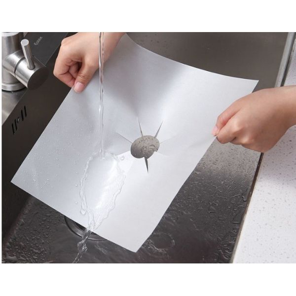Quality Reusable Square Foil Gas Hob Protector Liner Tray for Eco-Friendly Kitchen for sale