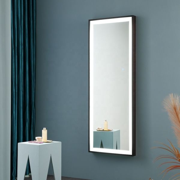 Quality Wooden Frame Full Length Illuminated Mirror Custom Adjustable Lighting for sale