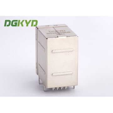 Quality CAT 5e Magnetic RJ45 Jack With Dual Deck USB A Type Combo 2X1 RJ45 + 2 USB for sale