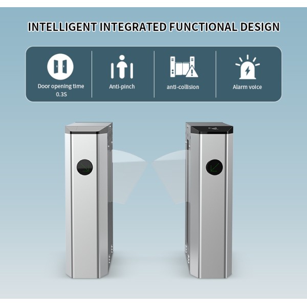 Quality HCW Pedestrian Access Control Turnstile Security Wing Gates 304ss Ip42 With Face Recognition for sale