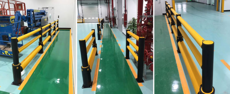 Flexible Pedestrian Barrier  Anti-Collision Guardrails Warehouse Safety Barrier Traffic Guardrails