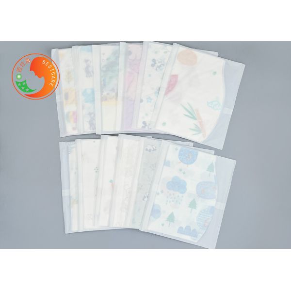 Quality Lightweight Custom Printed Disposable Bibs Foldable With Catch Pocket Tear for sale