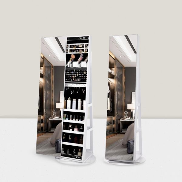 Quality Modern Full Length Jewelry Mirror Cabinet with Lockable Storage for sale
