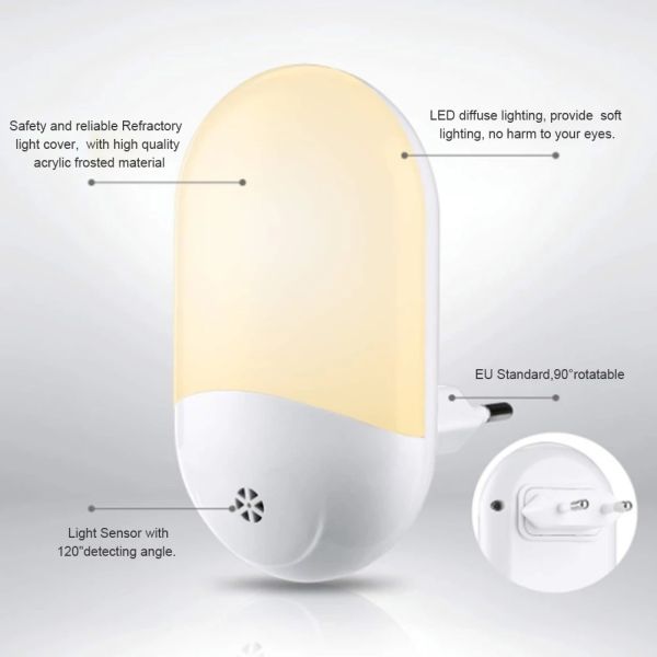 Quality 30LM motion activated night light plug in / 0.30w Automatic Sensor Night Lamp for sale