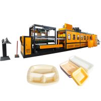 Quality disposable ps foam plastic lunch box thermoforming making machine hamburger fast for sale