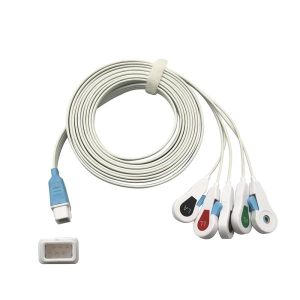 Quality Disposable Radiolucent ECG Lead Wires 5 Lead Clip Compatible Covidien for sale