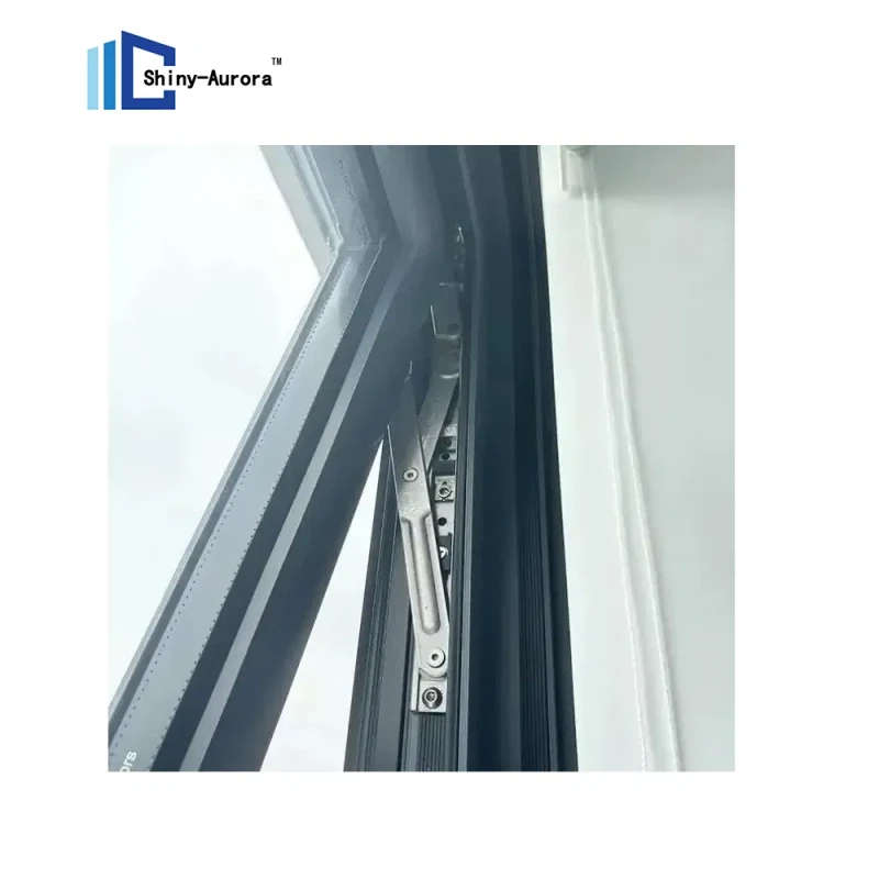 Home Office Postmodern American Vertical Aluminum Swing Tempered Glass Awning Windows
