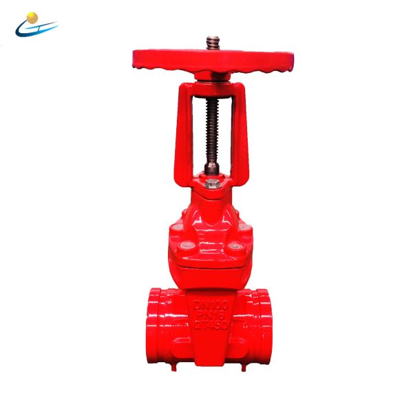 Quality DN100 Long Stem Gate Valve Red Rising Stem Valve PN10 Pressure for sale