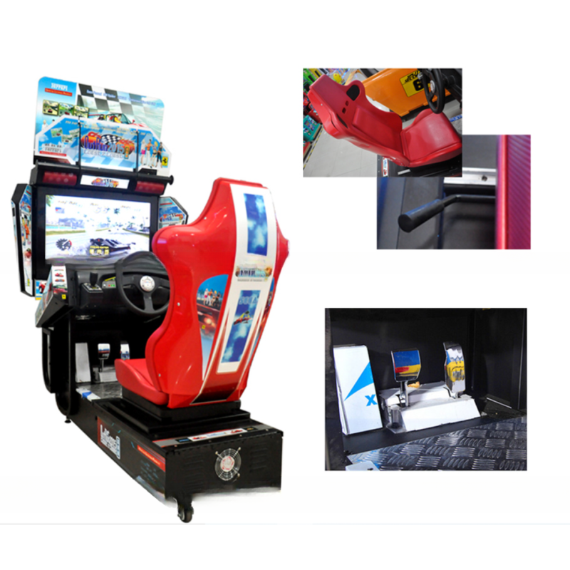 Side view of arcade racing machine
