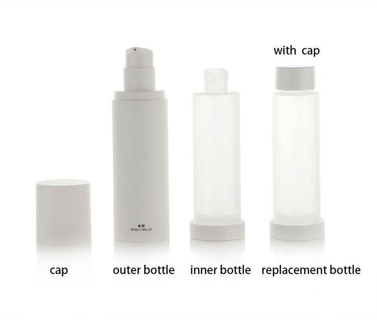Airless pump bottle with cream